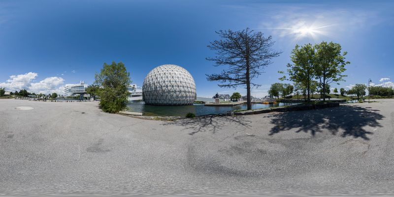 Toronto's Sphere-Shaped Building: A Unique Sight in a Parking Lot HDRi ...