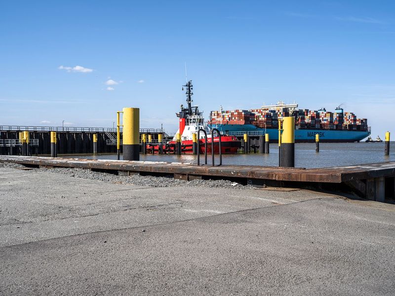 Truck and Cars on Dock at Bremen Harbor HDRi Maps and Backplates