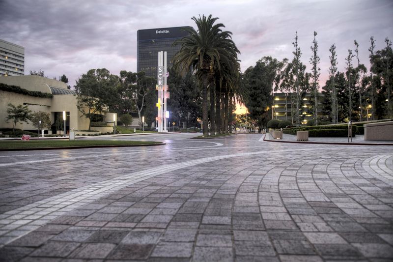 Twilight City View of Costa Mesa HDRi Maps and Backplates