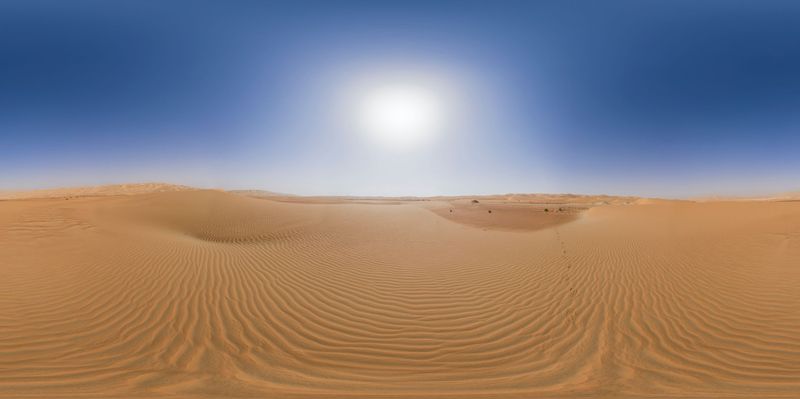 UAE Landscape: Desert Sands and a Rugged Road HDRi Maps and Backplates