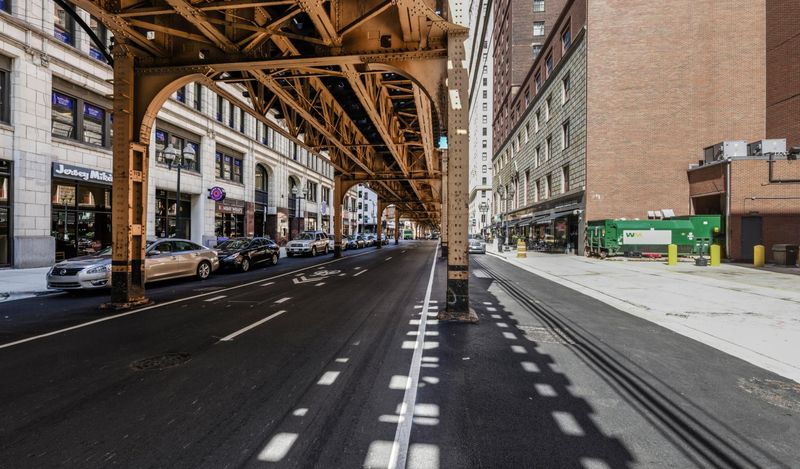 Underpass View of Chicago City Street with Buildings and Cars HDRi Maps ...