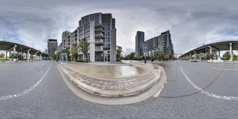 Urban Architecture: A Large Building on an Empty Street HDRi Maps and ...