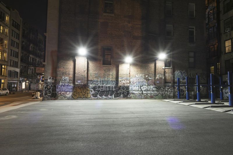 Urban Architecture with Light Glow on the Street - HDRi Maps and Backplates