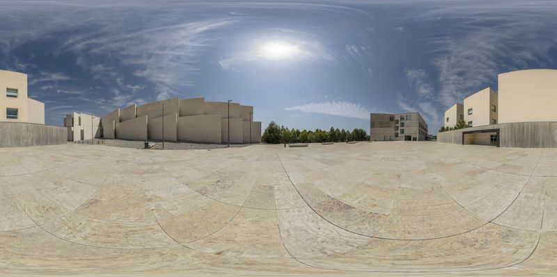 Urban Architecture in Spain: A Concrete Plaza HDRi Maps and Backplates