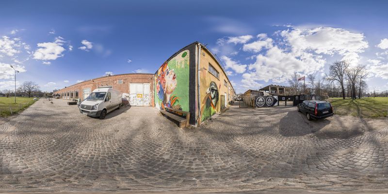Urban Art in Berlin: Graffiti Alley and Mural HDRi Maps and Backplates