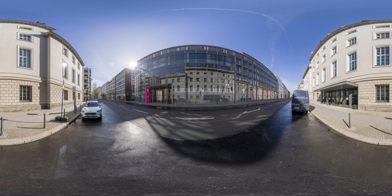 Urban Building in Berlin: A Curved Structure in the City Street HDRi ...