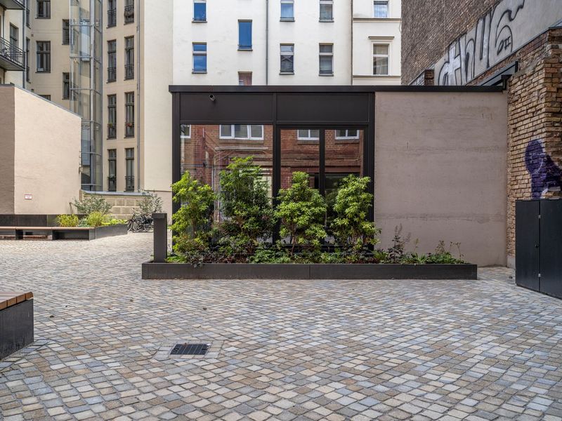 Urban Design: Courtyard with Cobblestone Streets