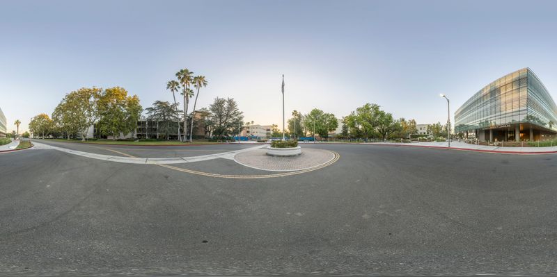 Urban Design in Los Angeles: A Sunny Day with Modern Architecture HDRi ...