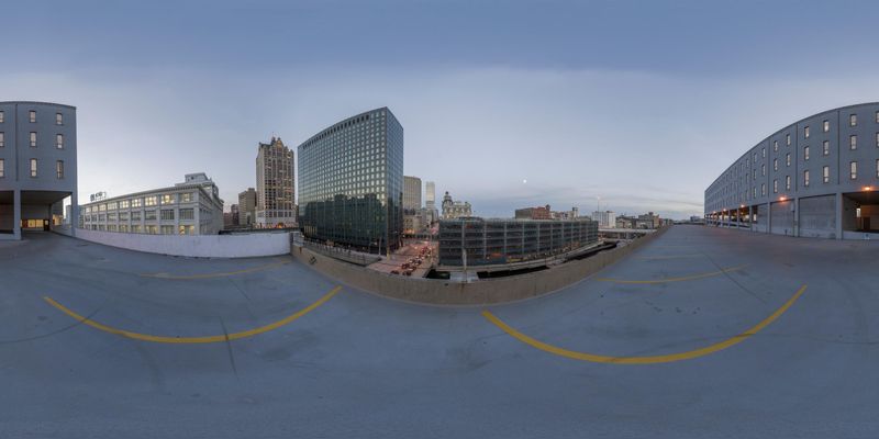 Urban Design in Milwaukee: High-Rise Buildings and City Streets HDRi ...