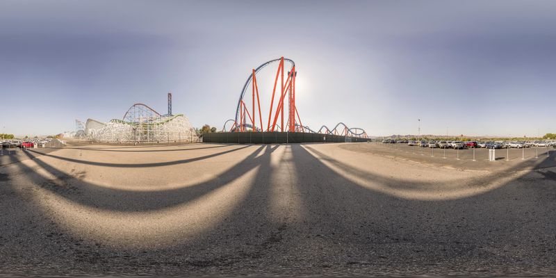 Urban Design: Roller Coaster in a Theme Park HDRi Maps and Backplates