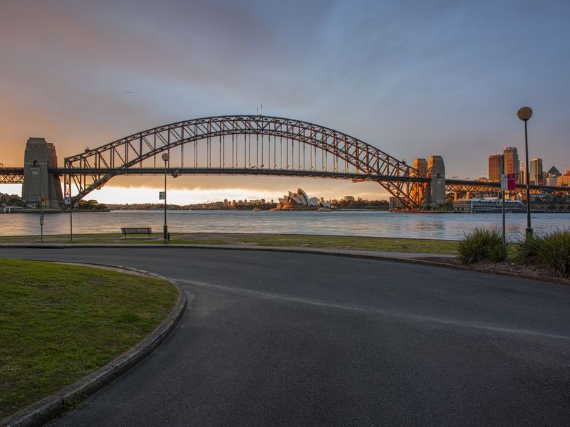 Urban Design: A Tied-Arch Bridge in the Cityscape HDRi Maps and Backplates