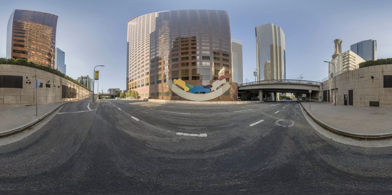 Urban High-Rise Cityscape: A Straight Shot to Downtown HDRi Maps and ...