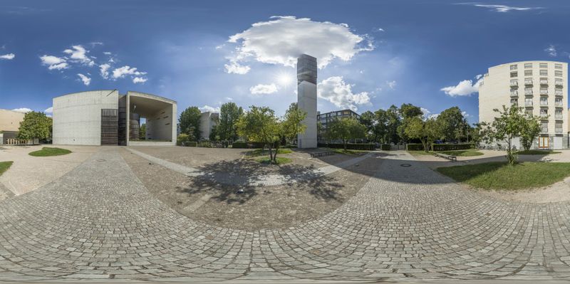 Urban Landscape of Berlin: Clear Skies Above HDRi Maps and Backplates