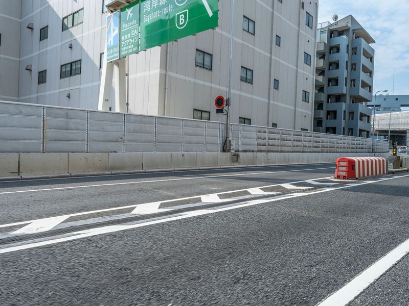 Urban Landscape of Tokyo, Japan: A Highway with Armco Barriers HDRi ...