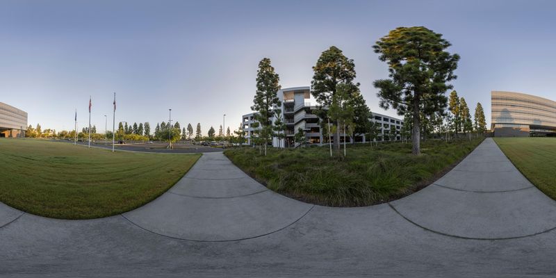 Urban Life: Panoramic View of City Buildings HDRi Maps and Backplates