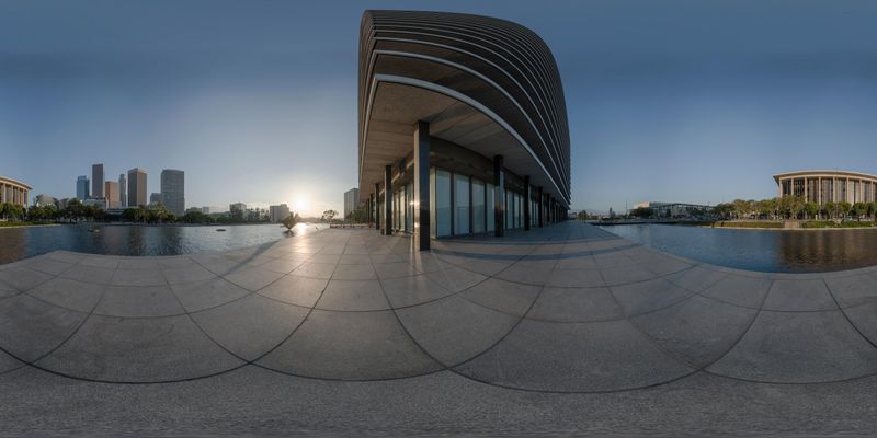 Urban Oasis: Pool and Buildings in Los Angeles HDRi Maps and Backplates