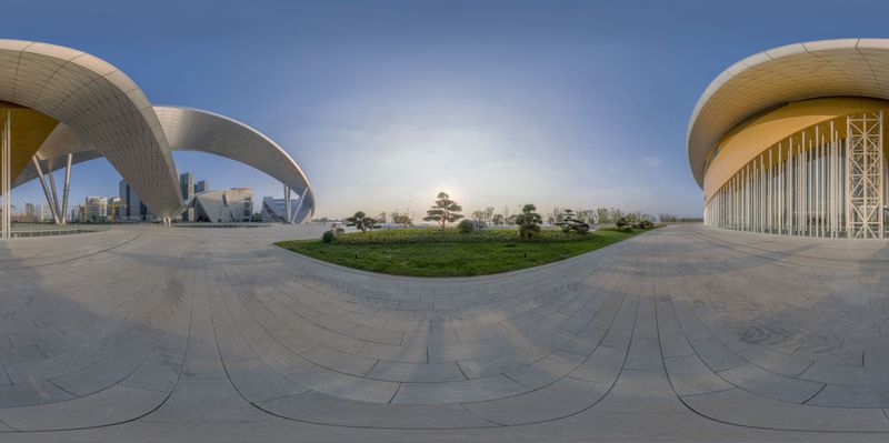 Urban Reflections: Panoramic Photo of Modern Architecture HDRi Maps and ...