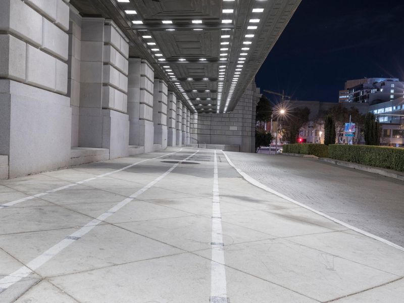 Urban Road at Night: Illuminated by Artificial Lighting HDRi Maps and ...