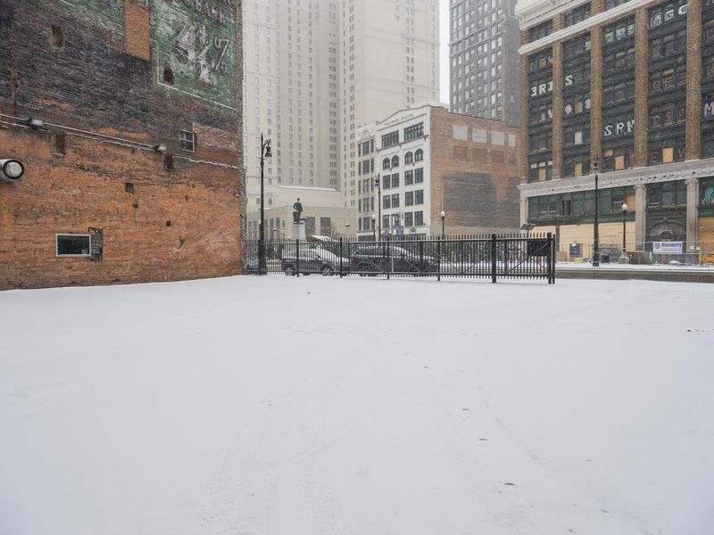 Urban Winter: Snowy Downtown Detroit HDRi Maps and Backplates