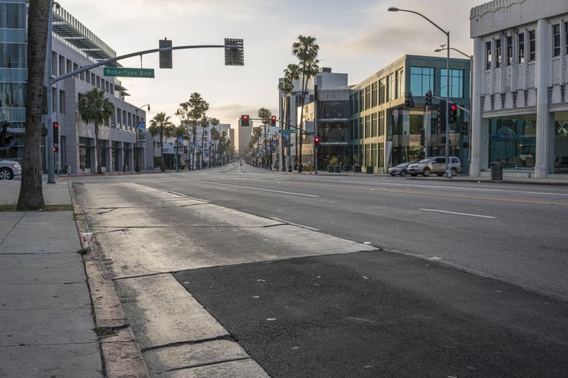 USA City Business District Concrete Street HDRi Maps and Backplates