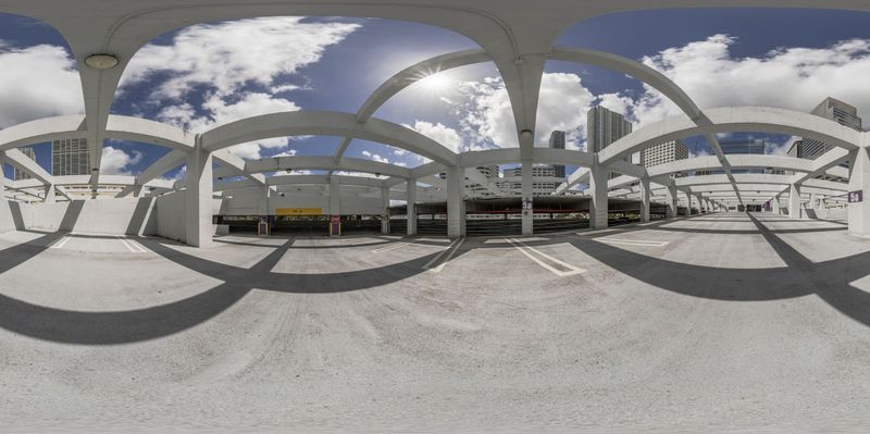 USA City: High-Rise Buildings and Parking Lots HDRi Maps and Backplates