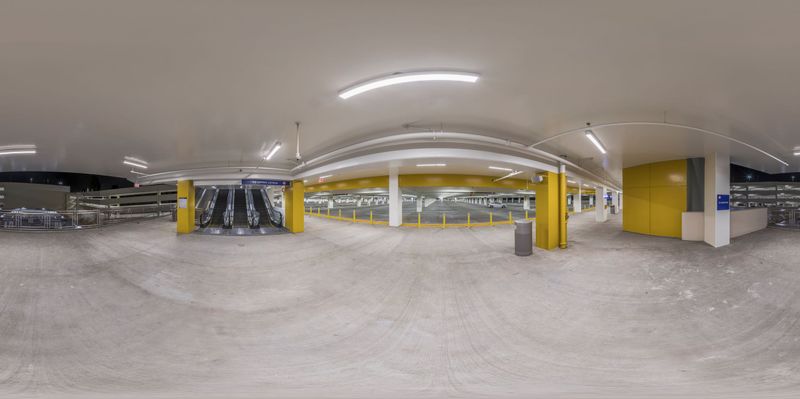 USA Concrete Parking Garage: An Aerial View - HDRi Maps and Backplates