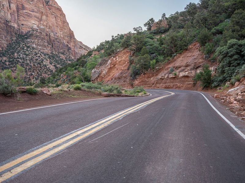 USA's Dawn: A Hard Shadow Road in Zion National Park HDRi Maps and ...