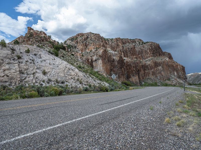 USA Landscape: Road Through Clouds and Mountains HDRi Maps and Backplates