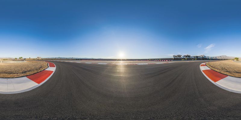 USA Race Track: Asphalt Road at Dawn HDRi Maps and Backplates