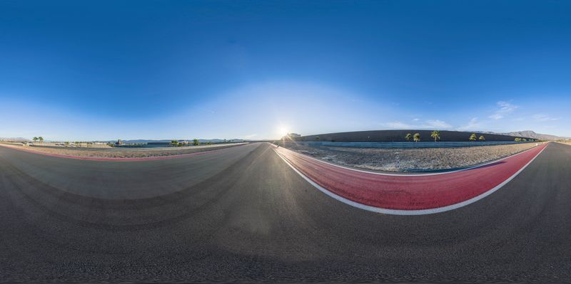 USA Race Track: Asphalt Roads and Hard Shadows HDRi Maps and Backplates