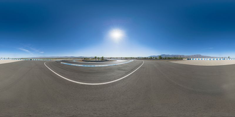 USA Race Track: Cars Turning into the Lane HDRi Maps and Backplates