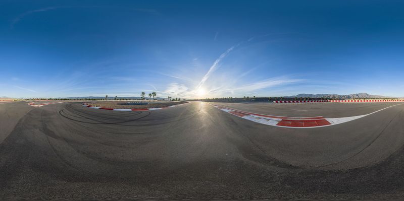 USA Race Track: An Empty Asphalt Road HDRi Maps and Backplates