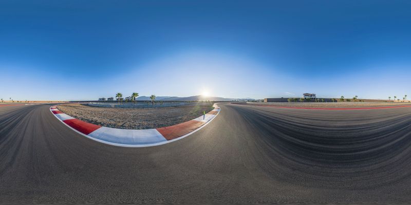 USA Racing Track at Dawn: Bathed in Sunshine HDRi Maps and Backplates