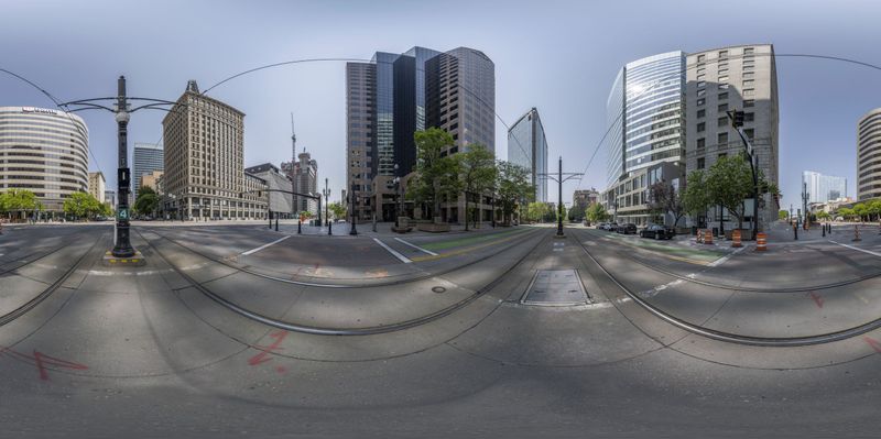 USA Street Intersection: A Glimpse of Urban Design HDRi Maps and Backplates