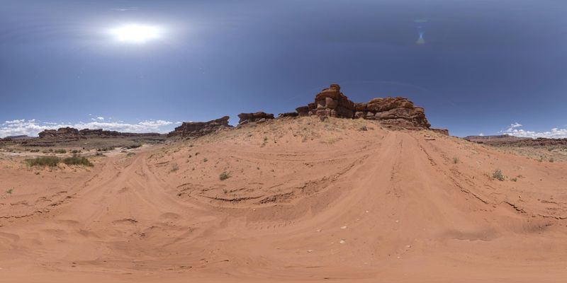 USA: Utah's Red Rock Formation and Dirt Road HDRi Maps and Backplates
