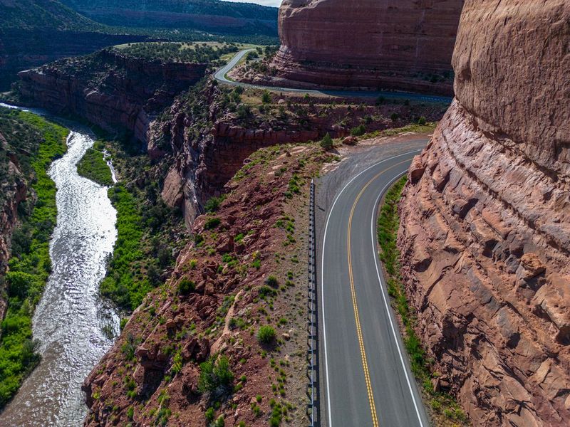 Utah Aerial View: High Position Road HDRi Maps and Backplates