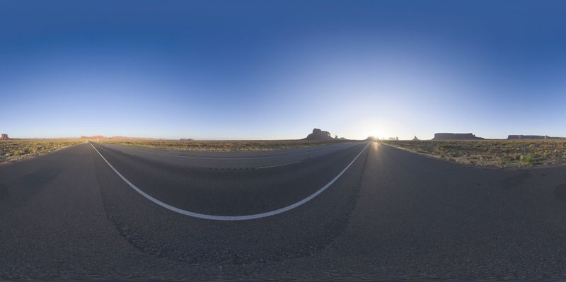 Utah Landscape: Curving Road Under Clear Sky HDRi Maps and Backplates
