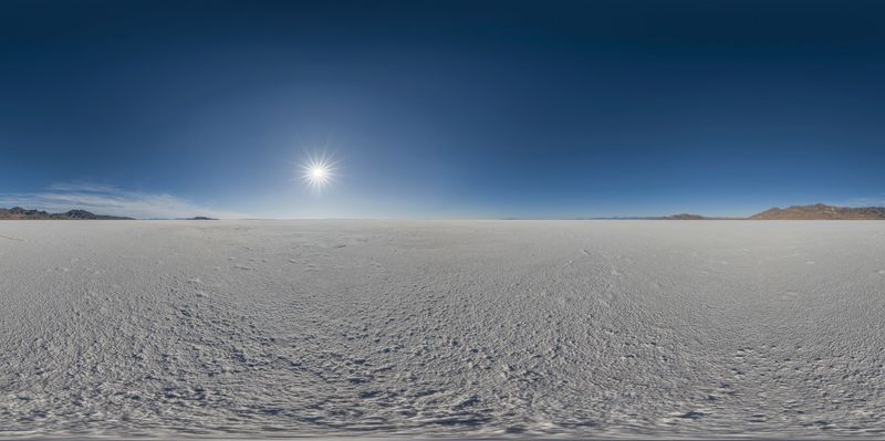 Utah Desert Landscape: Sun Visible in Open Space HDRi Maps and Backplates