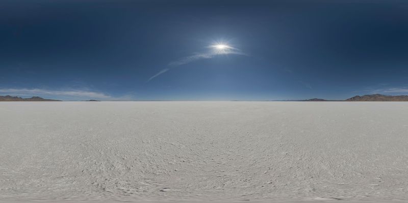 Utah Desert: Salt Flats Bathed in Sunshine HDRi Maps and Backplates