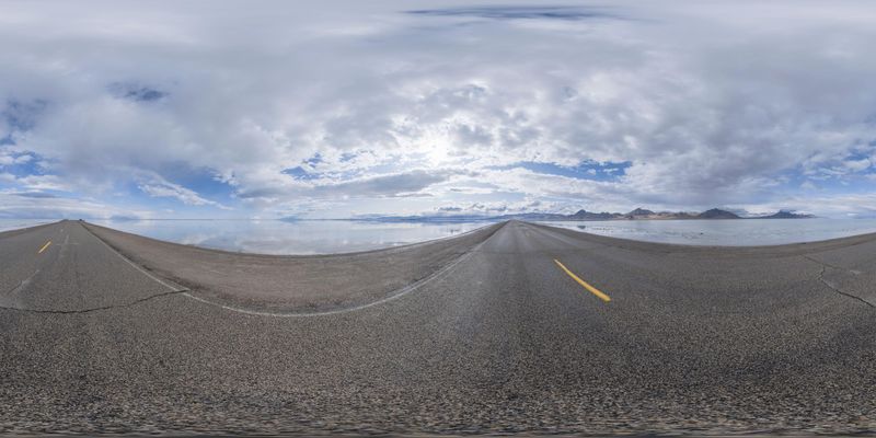 Utah Highland Road: Surrounded by Mountain Ranges HDRi Maps and Backplates