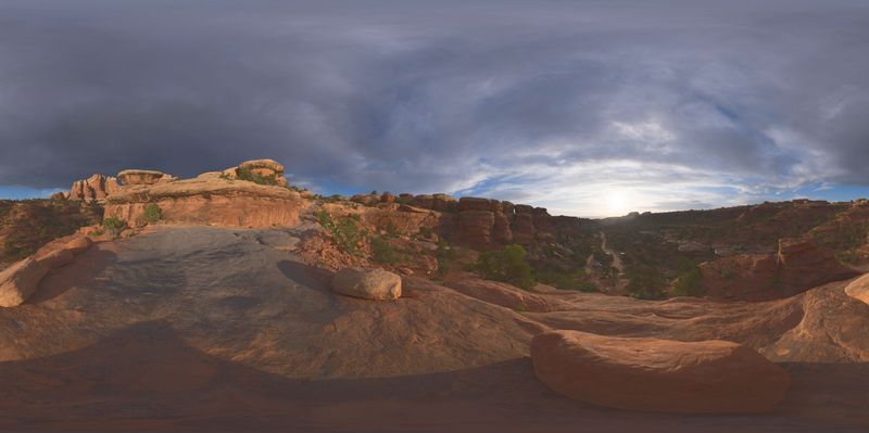 Utah Landscape at Dawn: Sunshine and Nature HDRi Maps and Backplates