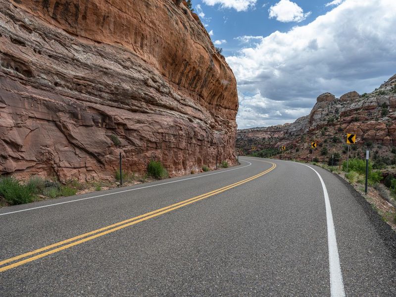 Utah Landscape: Road, Asphalt, Nature, and Clouds HDRi Maps and Backplates