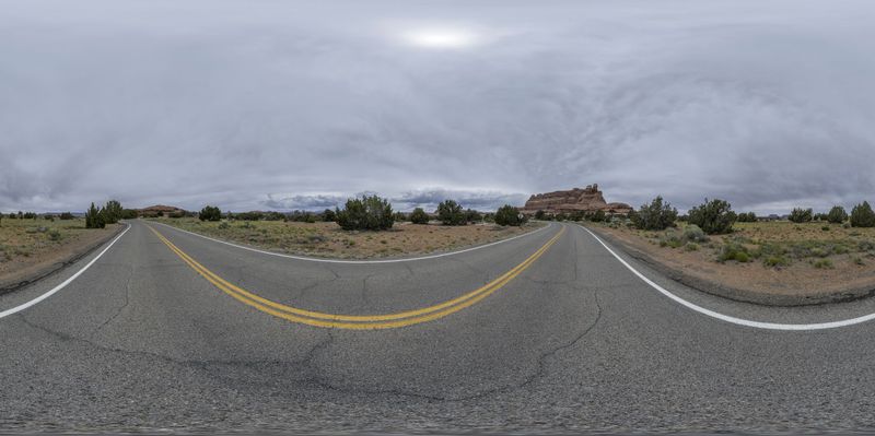 Utah Landscape: Straight Road Through Nature HDRi Maps and Backplates