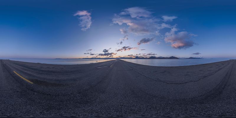 Utah Mountain Road at Sunrise HDRi Maps and Backplates