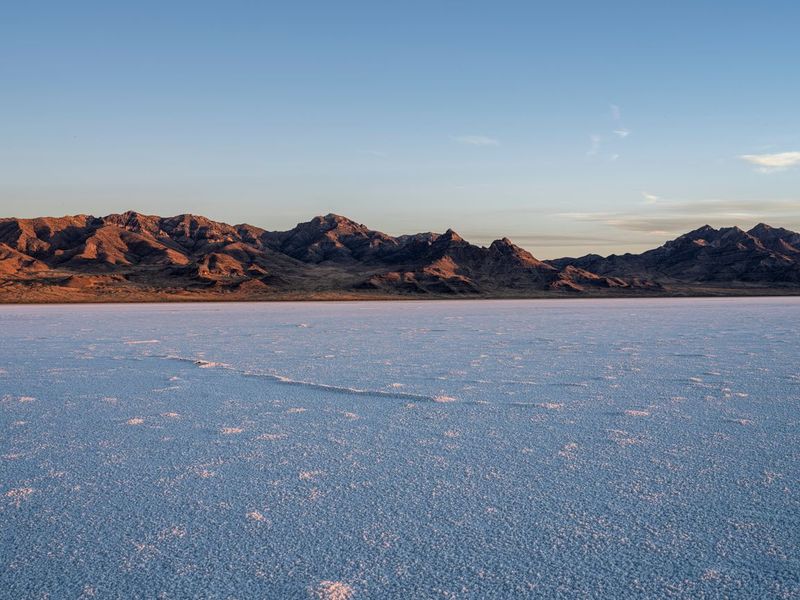 Utah Mountains with Salt Surface at Sunset HDRi Maps and Backplates