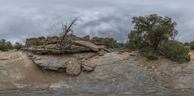 Utah Red Rock Landscape: Canyon Road HDRi Maps and Backplates