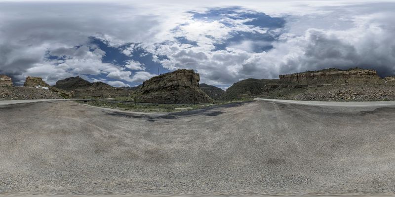 Utah Road Landscape: Clouds and Mountains HDRi Maps and Backplates