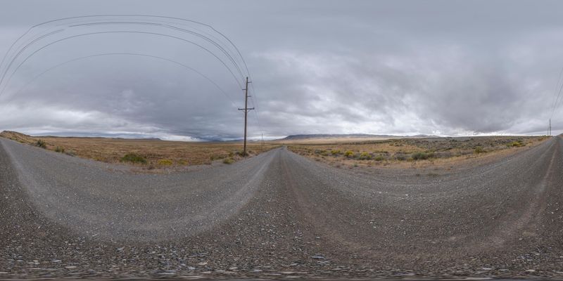 Utah Rural Road: Overhead Power Lines and Endless Views HDRi Maps and ...