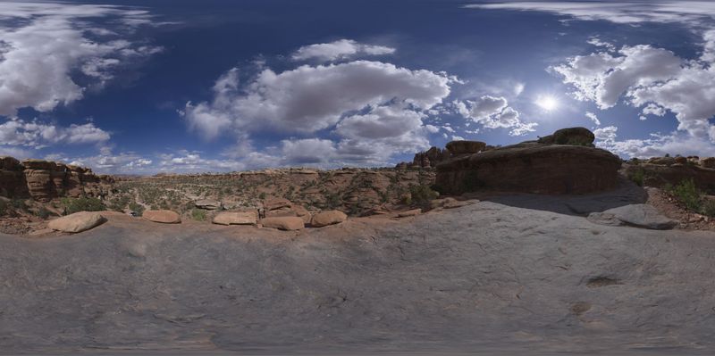 Utah's Sunny Day: A Rocky Sandy Landscape HDRi Maps and Backplates