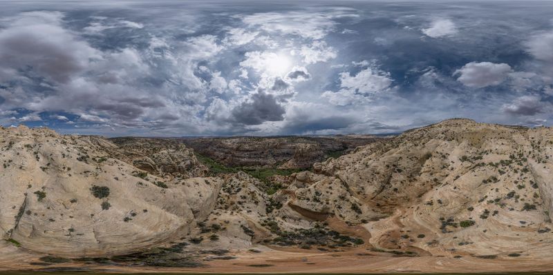 Utah, USA: Aerial View of a Straight Road HDRi Maps and Backplates